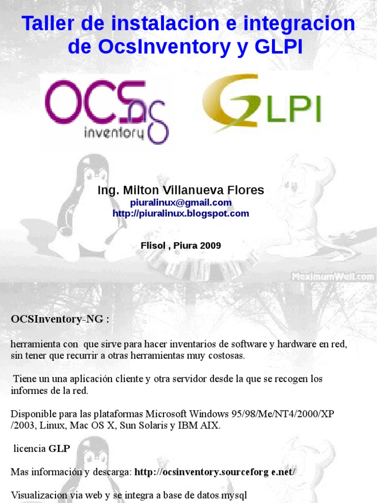 Taller de Instalacion e Integracion de OcsInventory y GLPI | PDF | Php | Servidor HTTP Apache
