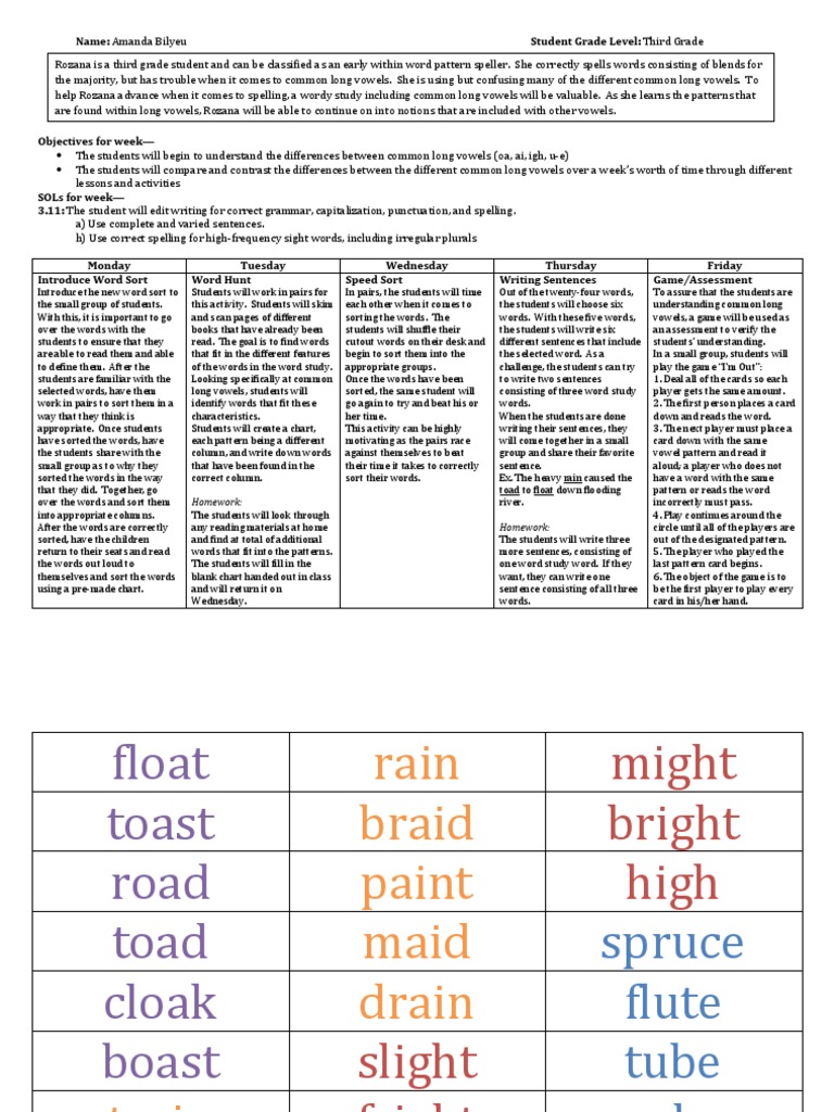 Word Study Lesson Plan | PDF | Cognition | Semiotics