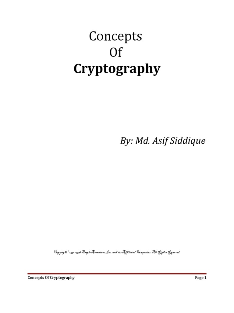 Concepts of Cryptography | Download Free PDF | Cryptography | Key (Cryptography)