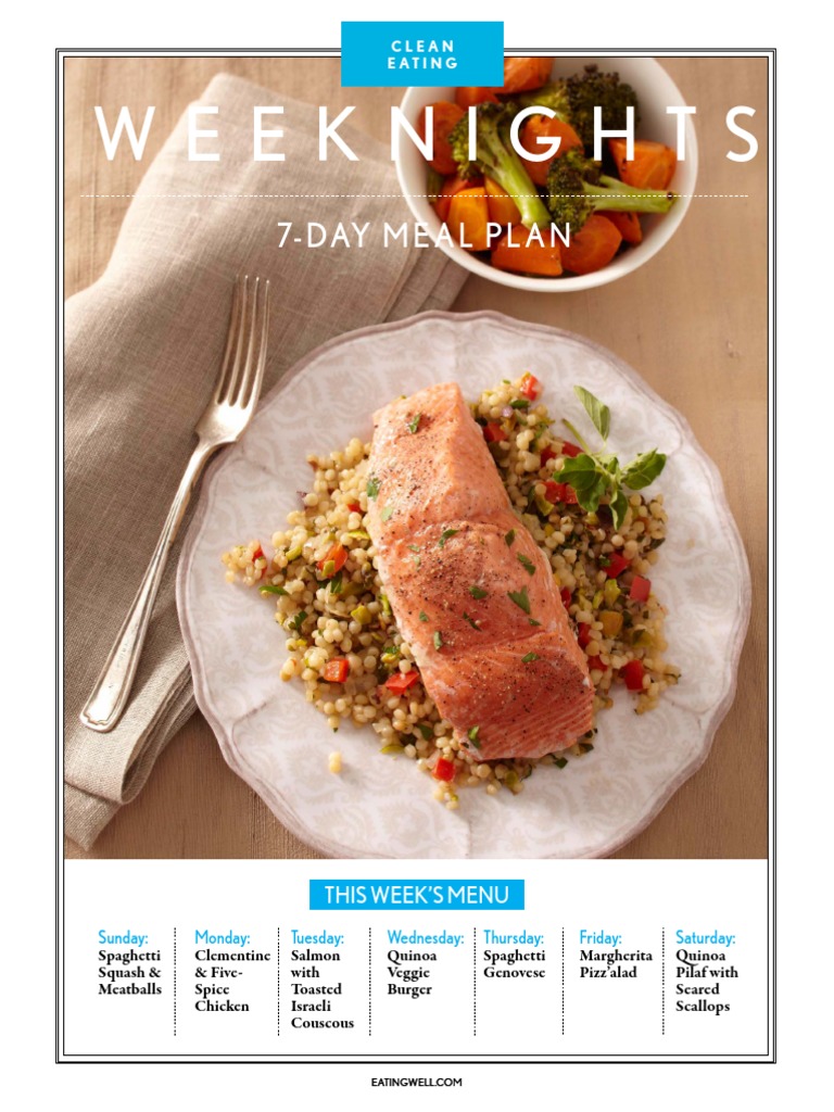 Clean Eating - 7 Dinner Meal Plan | PDF | Pizza | Spaghetti