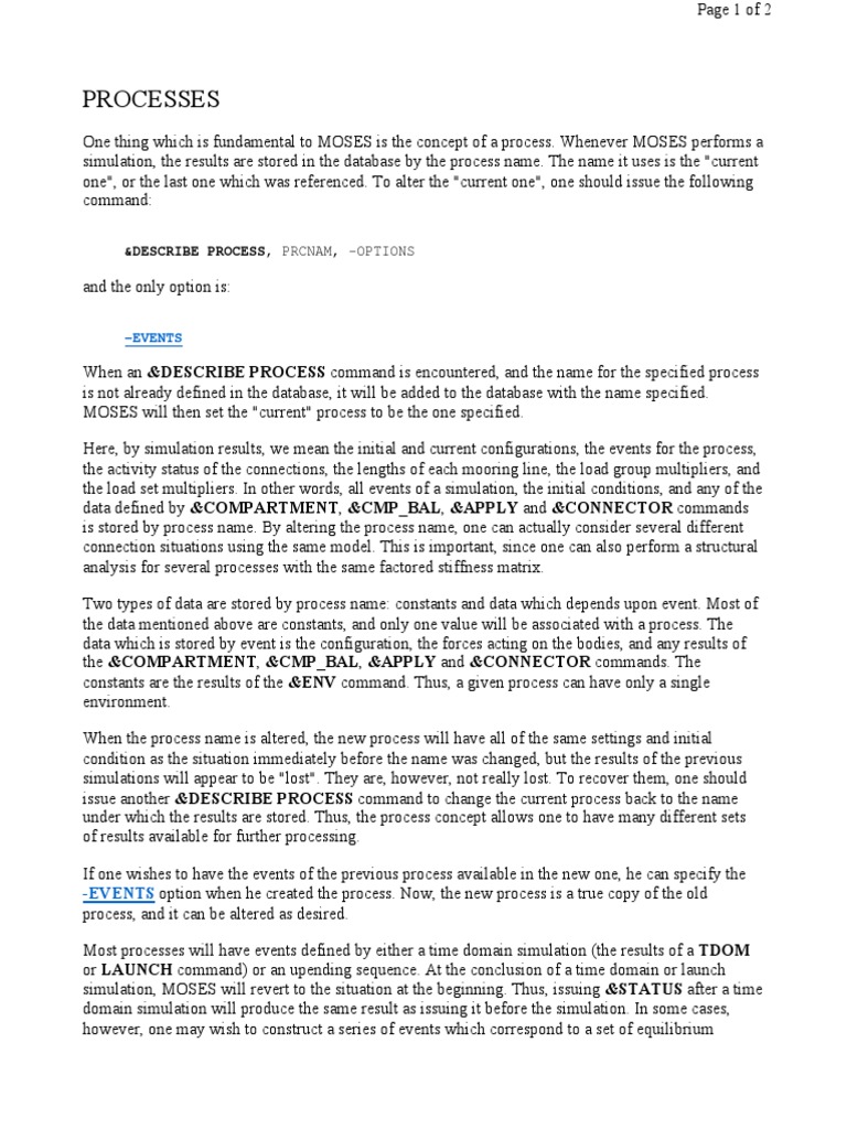 Processes: &describe Process, Prcnam, - Options | PDF | Databases ...