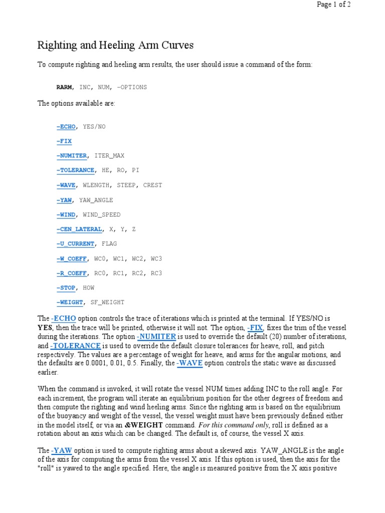 57 - Righting and Heeling Arm Curves | PDF | Cartesian Coordinate ...