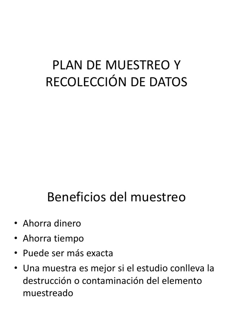 Plan de Muestreo y Recoleecion de Datos PDF | PDF