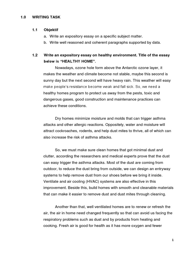 Writing Task | PDF | Dust | Hvac