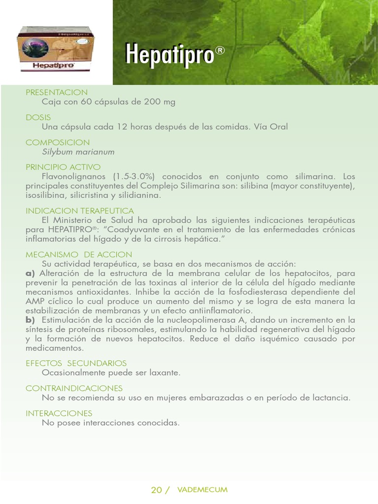 Hepatipro: Uso y Efectos Secundarios | PDF | Medicamentos con receta ...
