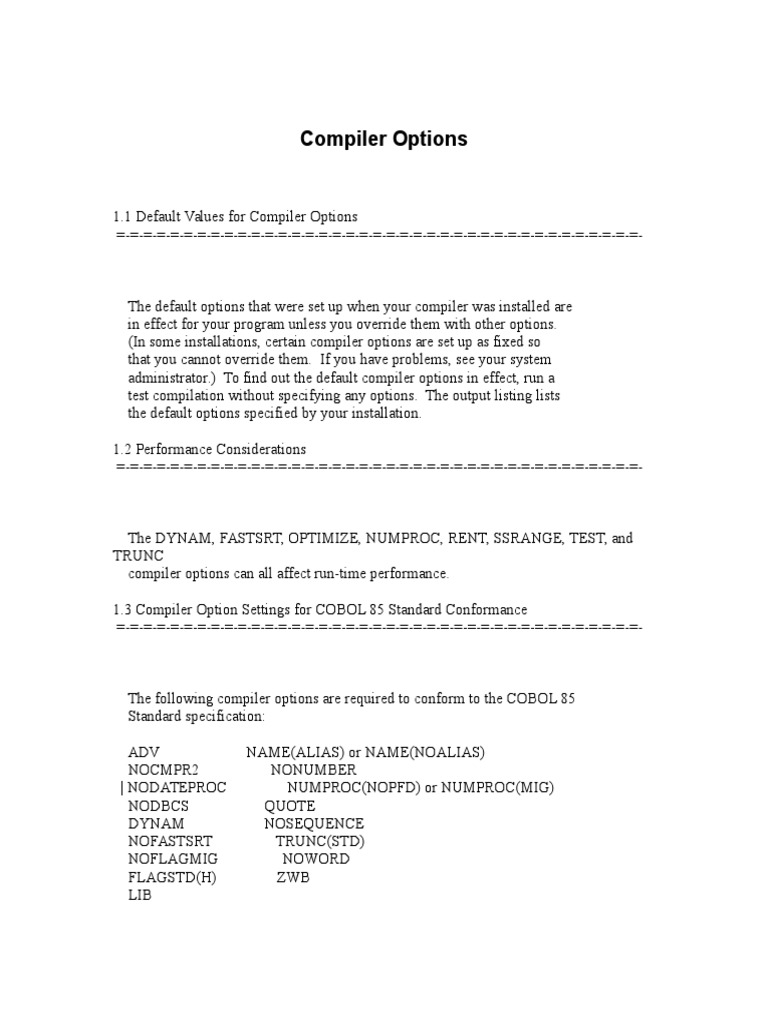 Compiler Options | PDF