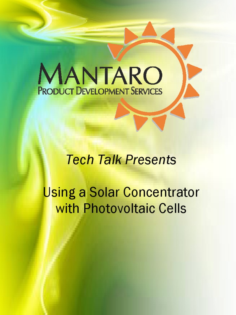 Using A Solar Concentrator With Photovoltaic Cells | PDF