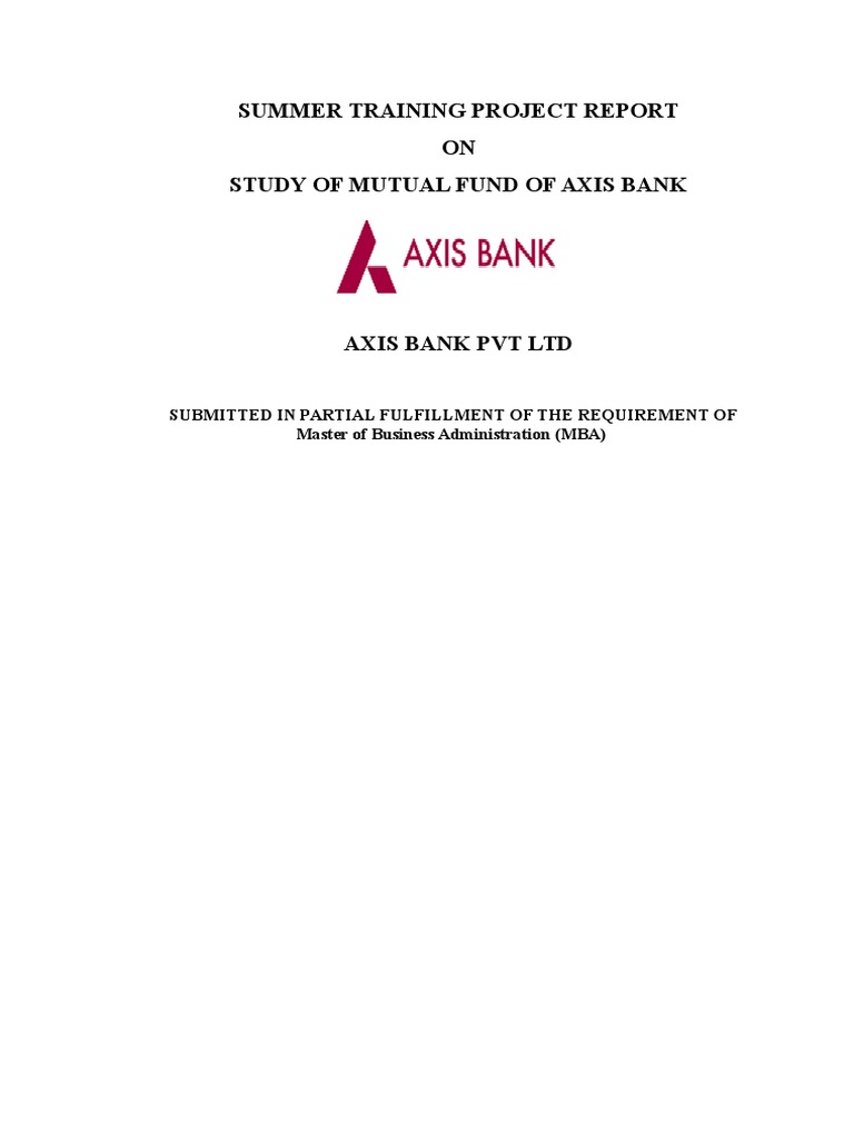 Axis Bank Mutual Fund Analysis Report | PDF | Mutual Funds | Investing