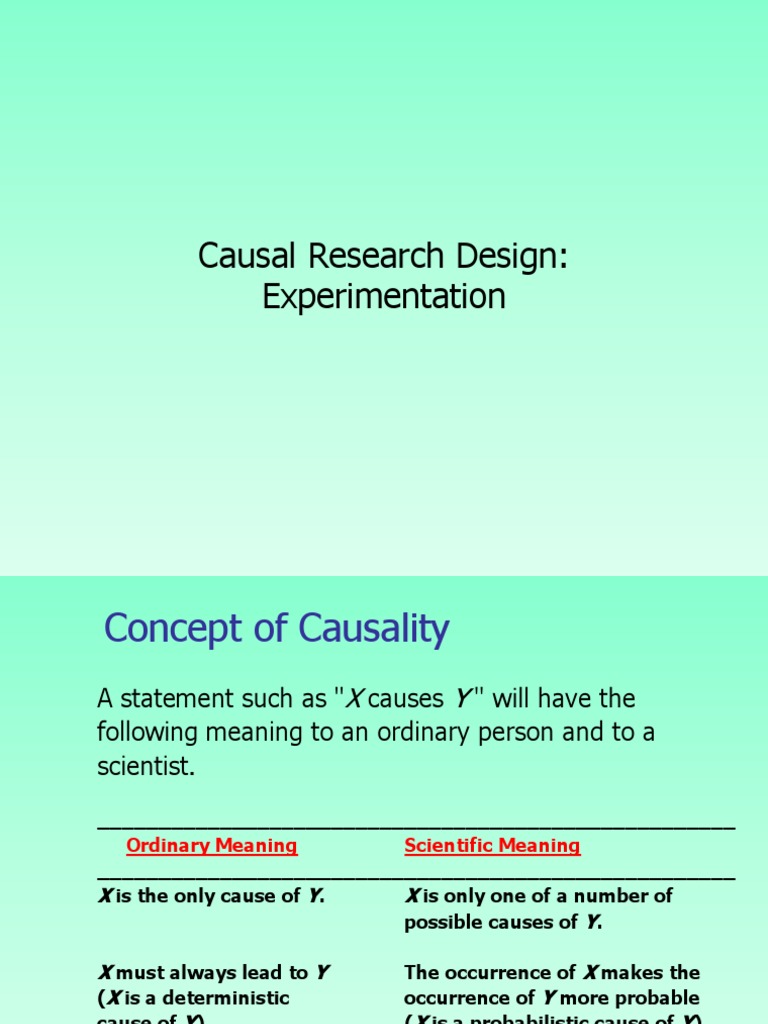 Causal Research Design and Experiment | PDF | Causality | Experiment