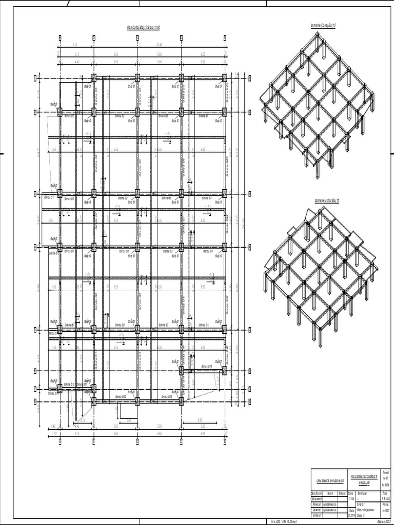 Plan Cofraj Etaj 15-Scara 1:100 Izometrie Cofraj Etaj 15: A B C D E | PDF