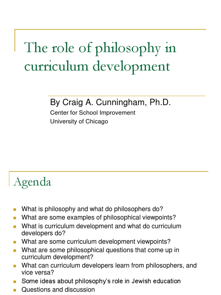 The Role of Philosophy in Curriculum Development | Curriculum | Reason