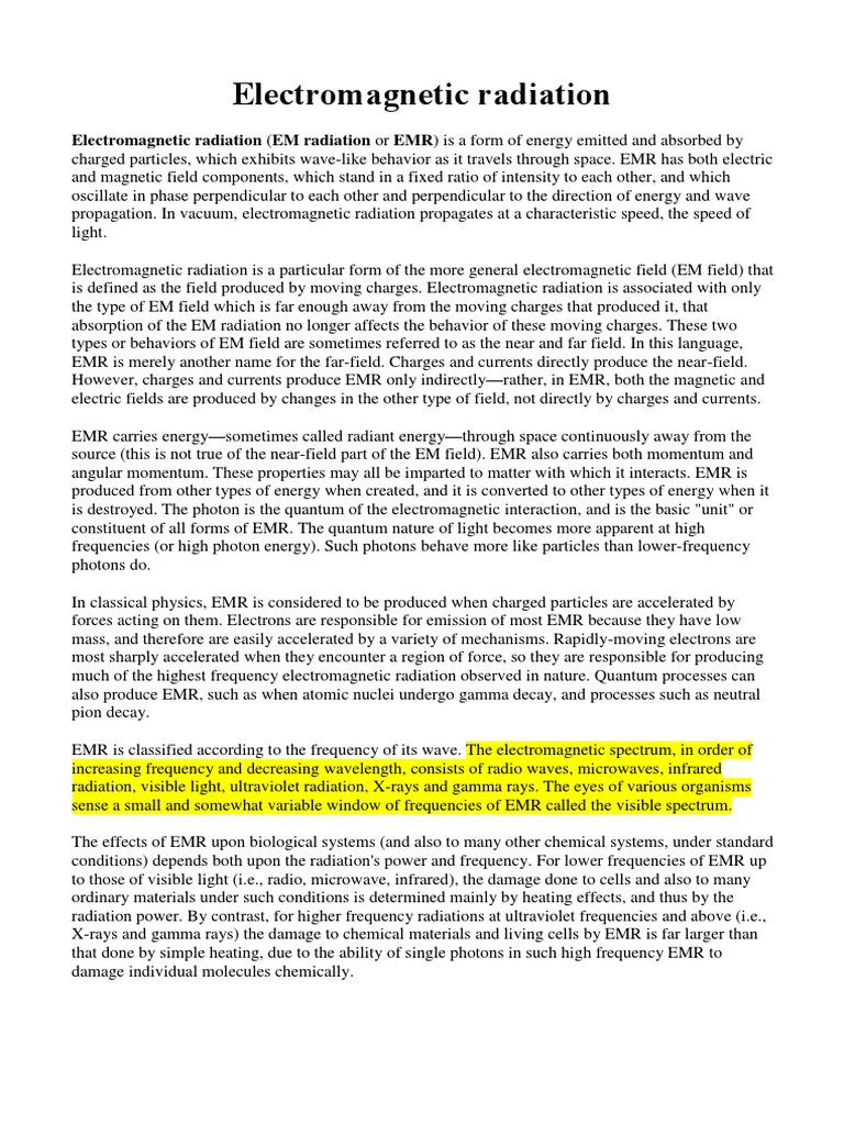 Electromagnetic Radiation | Electromagnetic Radiation | Electromagnetic ...