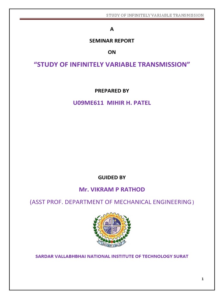 Ivt Infinite Variable Transmission | PDF | Transmission (Mechanics ...