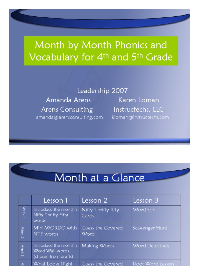 Phonics & Vocab for Grades 4-5 | PDF | Language Mechanics | Languages