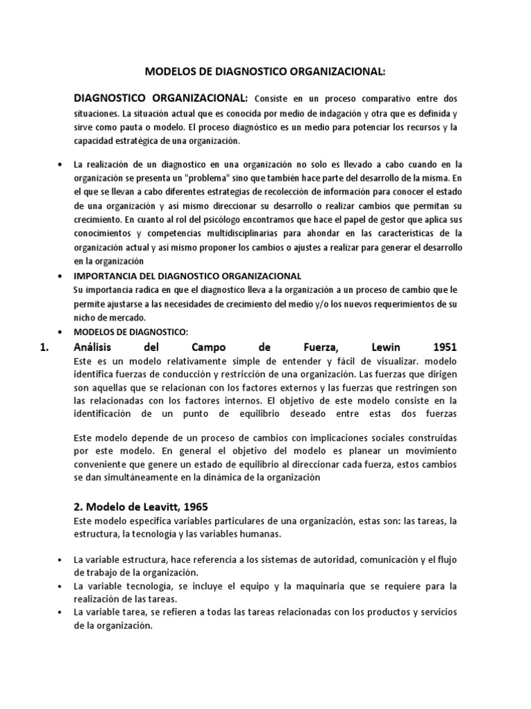 Modelos de Diagnostico Organizacional