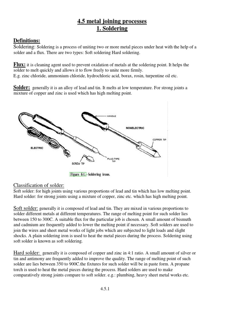 Soldering: Types and Processes Explained | PDF | Solder | Soldering