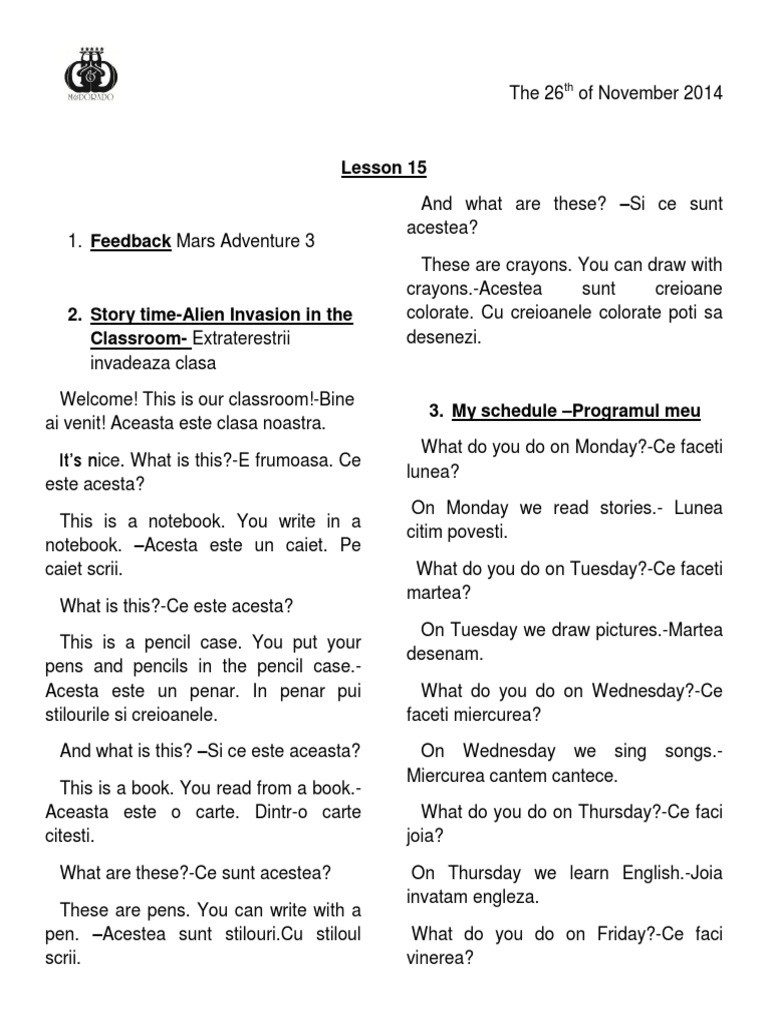 Story Time-Alien Invasion in The Classroom | PDF | Home & Garden