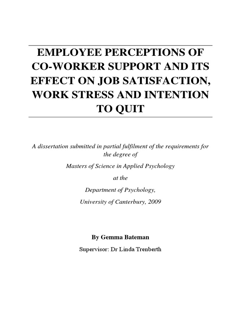 Coworker Support | PDF | Job Satisfaction | Turnover (Employment)
