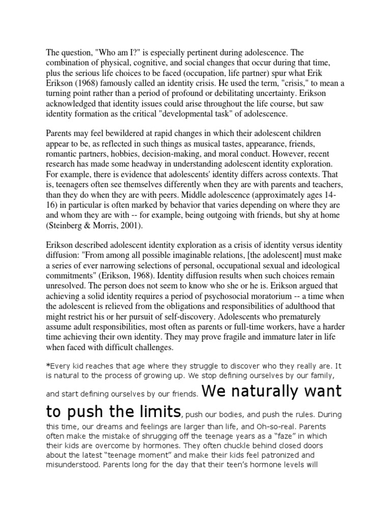 Identity Crisis | Identity (Social Science) | Adolescence