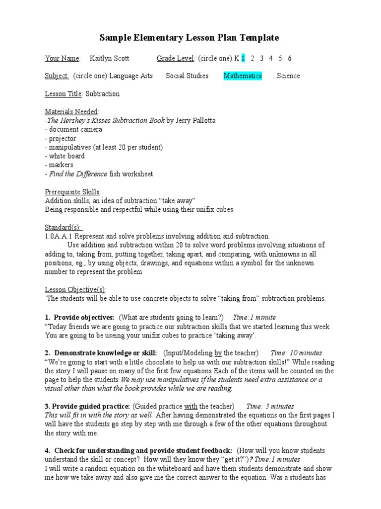 Hershey's Kisses Math | PDF | Subtraction | Teaching Mathematics