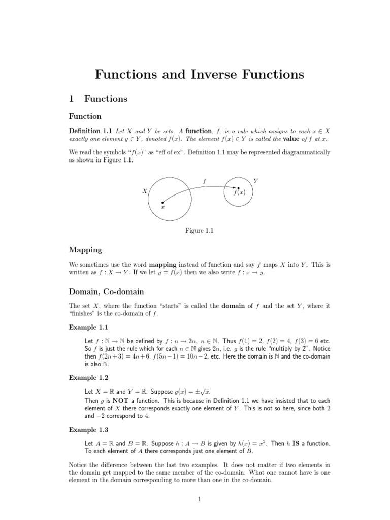 Functions and Inverse Functions | PDF | Sine | Function (Mathematics)