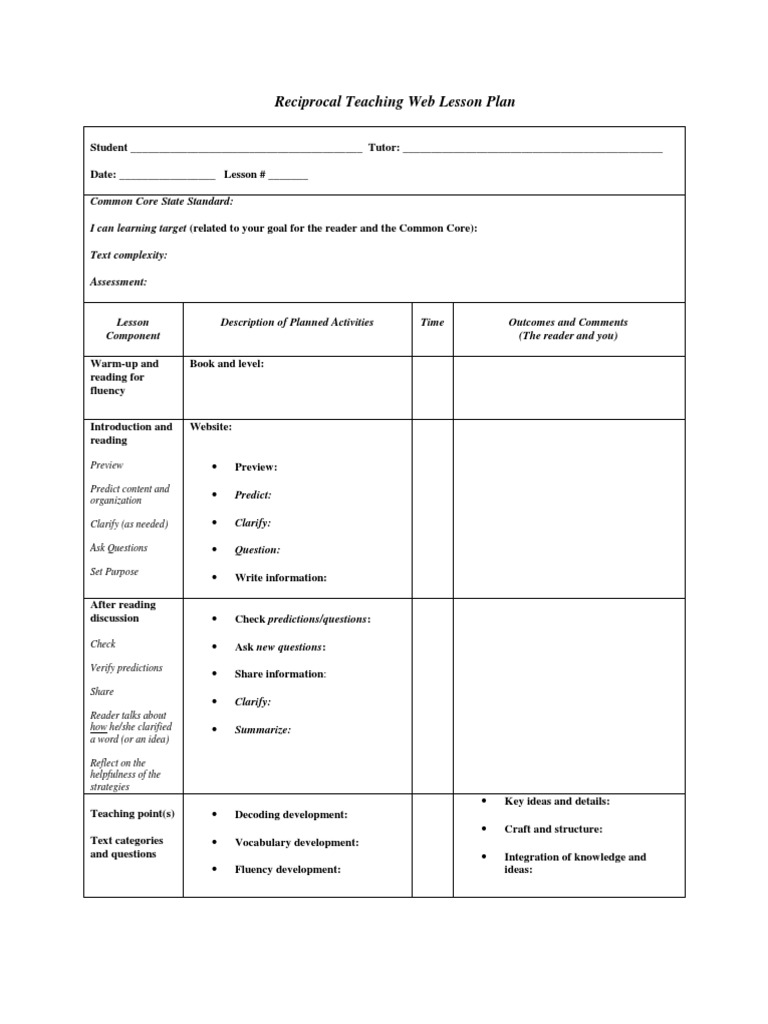 RT Web Lesson Plan 4 1 | PDF | Career & Growth
