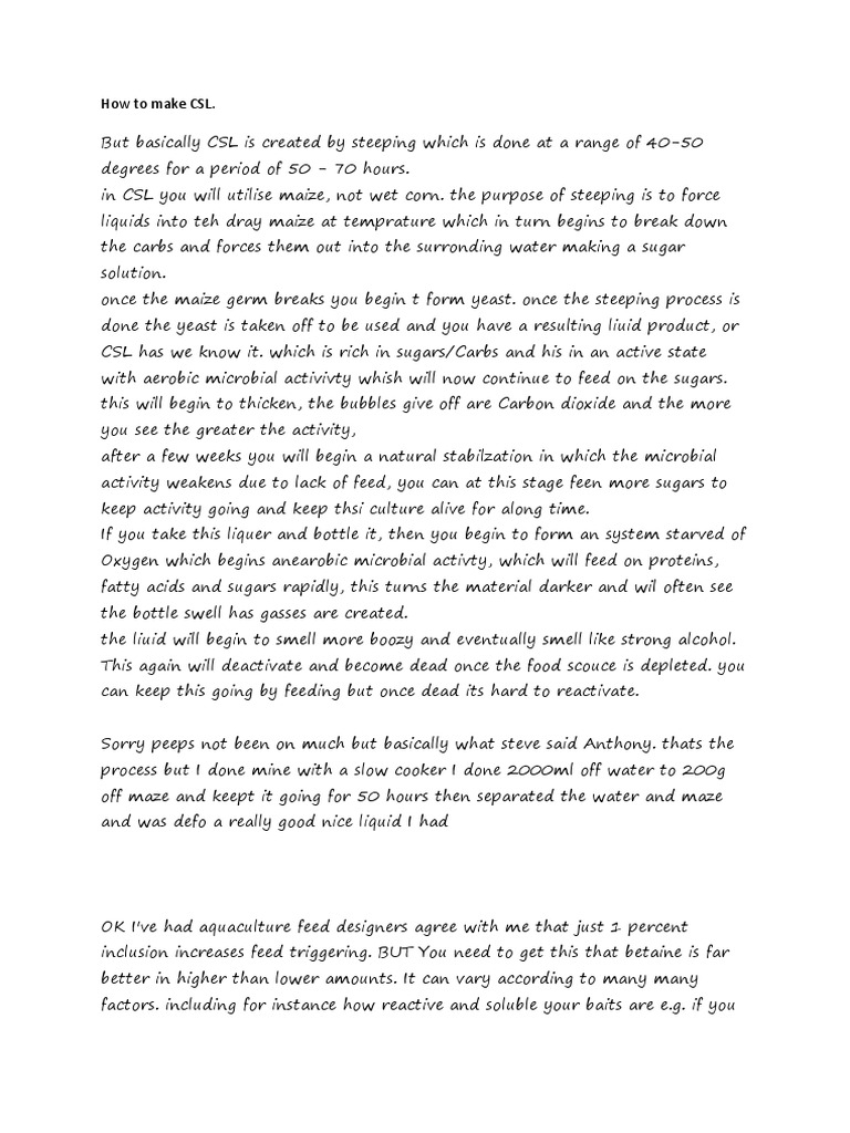 How To Make CSL | PDF | Carbohydrates | Digestion