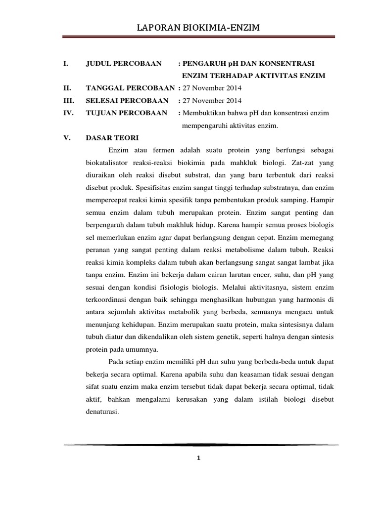 Laporan Enzim | PDF