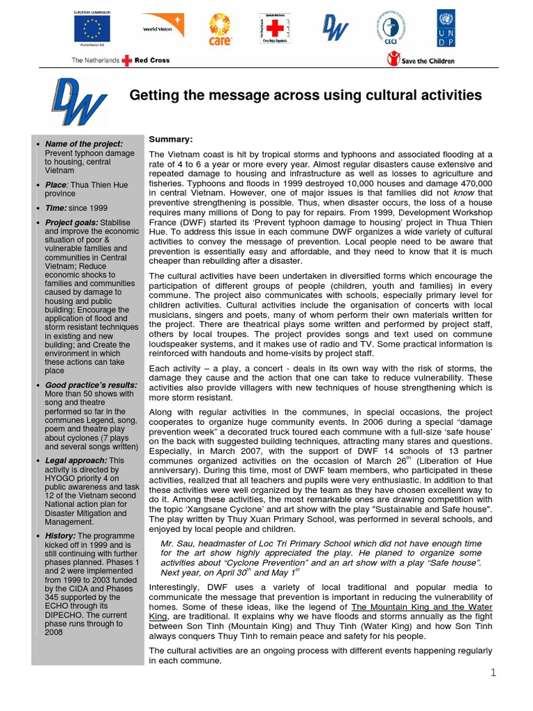 Microsoft Word DWF Good Practice 3 Cultural Activities DWF 0 | PDF ...