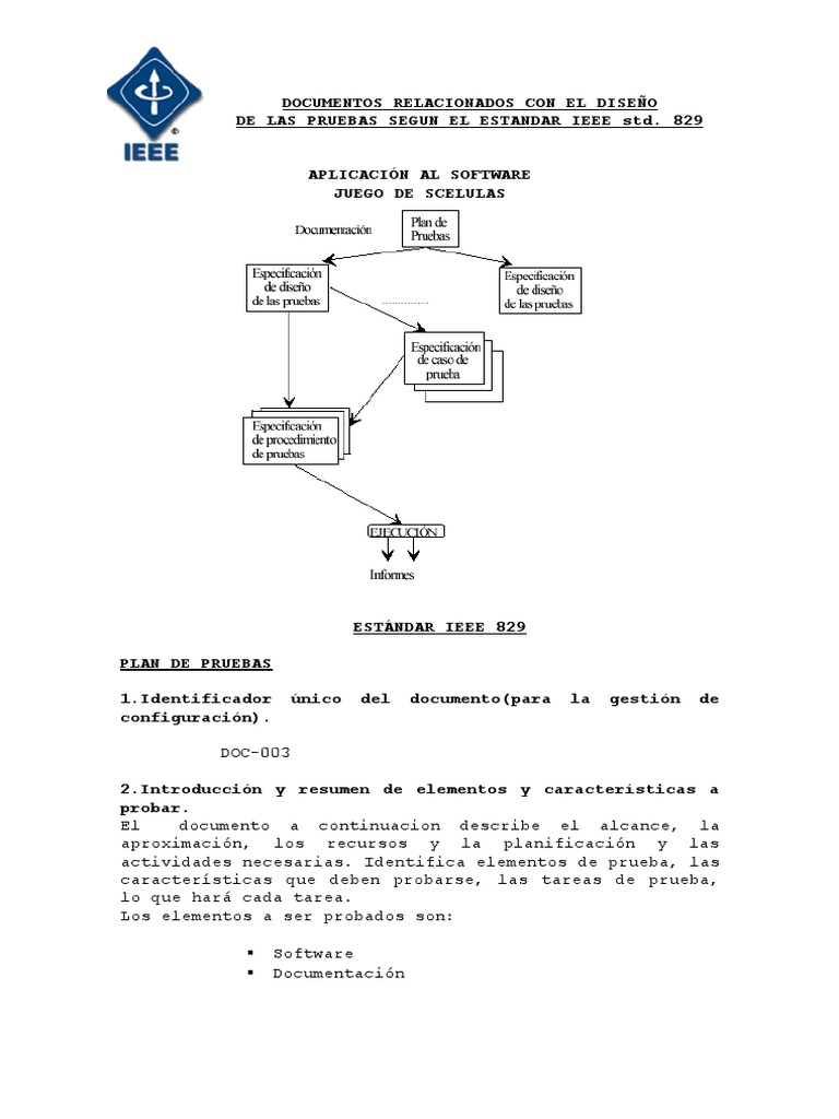 Diseño de Pruebas según IEEE 829 | PDF | Software | Áreas de informática