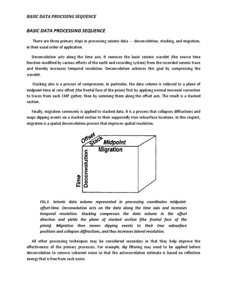 Basic Data Processing Sequence | PDF | Reflection Seismology | Algorithms