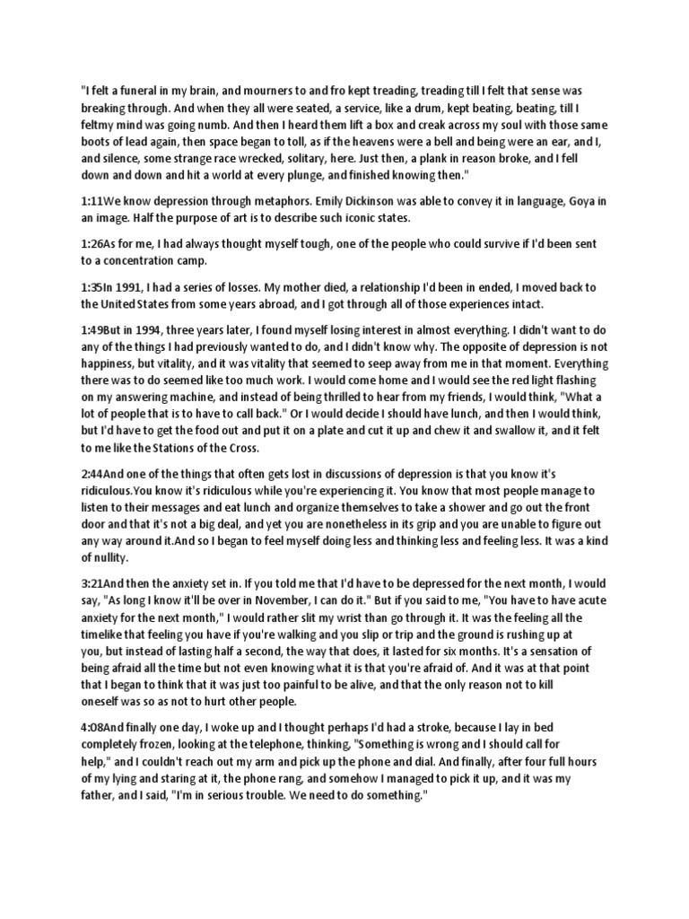 I Felt A Funeral in My Brain | PDF | Major Depressive Disorder | Grief