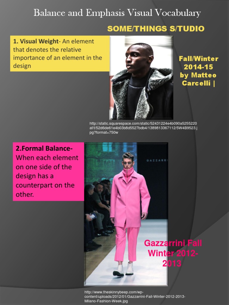 Fashion Design: Balance & Emphasis | PDF | Fashion | Cultural Trends