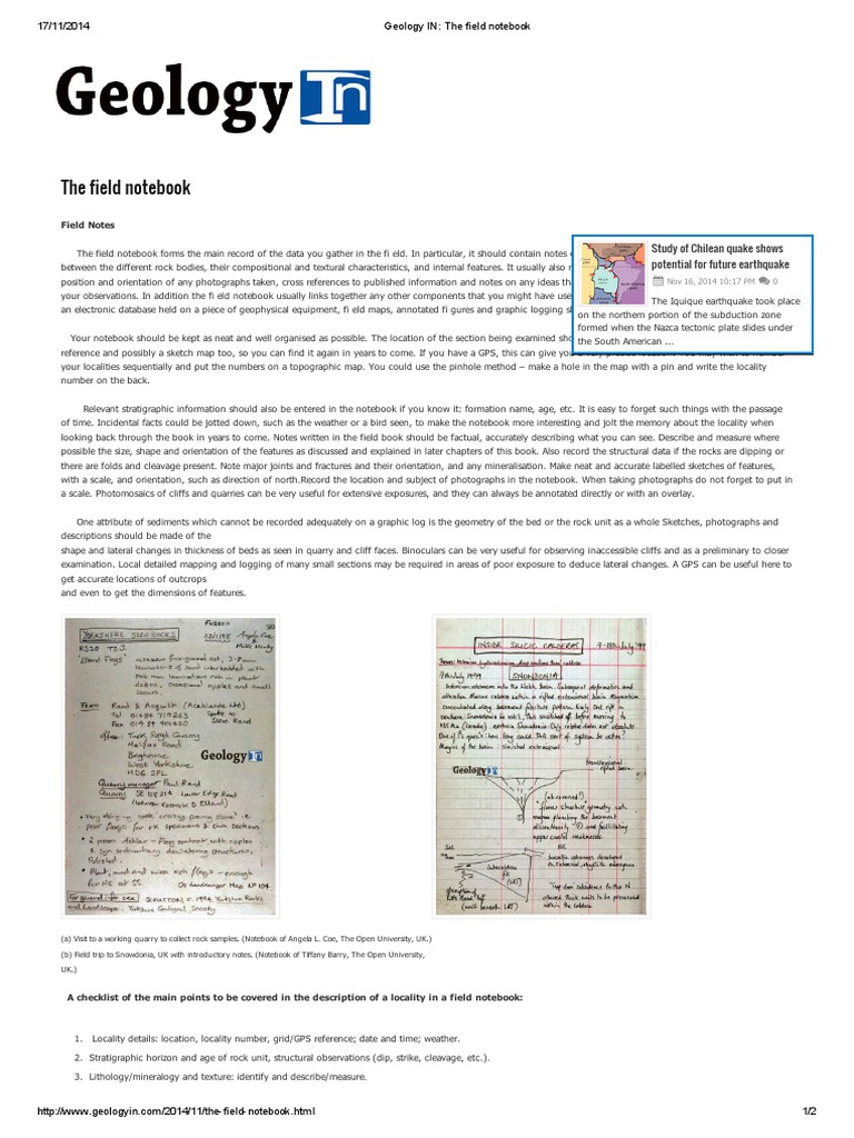 Geology IN - The Field Notebook PDF | PDF | Geology | Earth Sciences