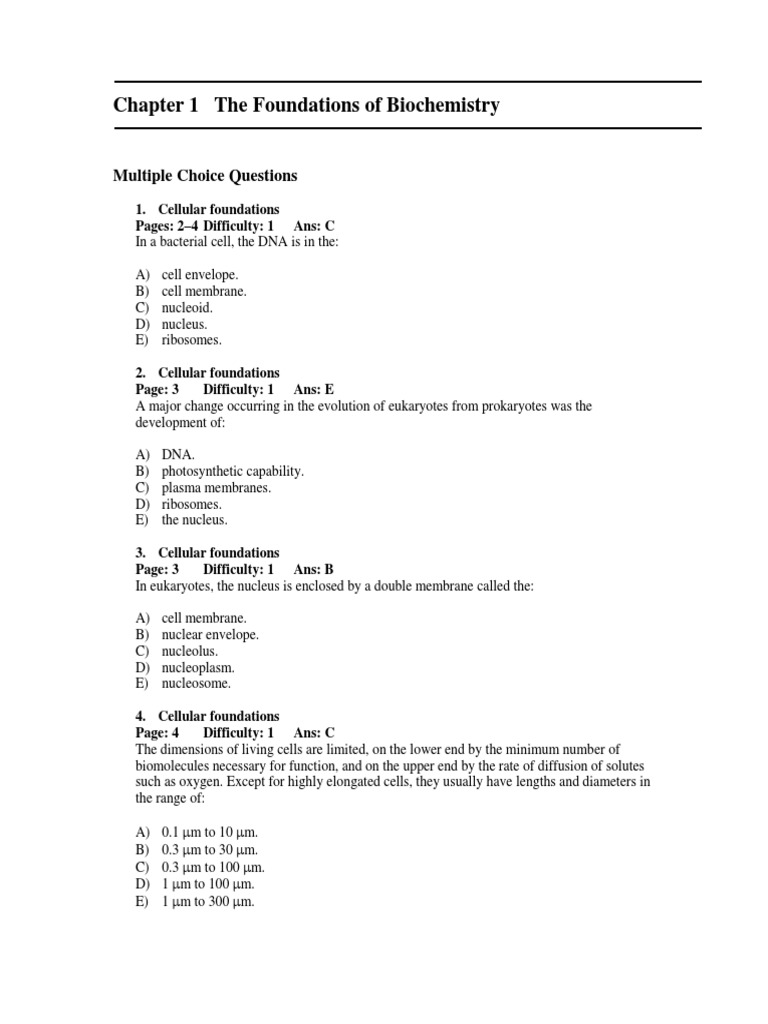Chapter 1 The Foundations of Biochemistry | PDF | Ribosome | Cell (Biology)