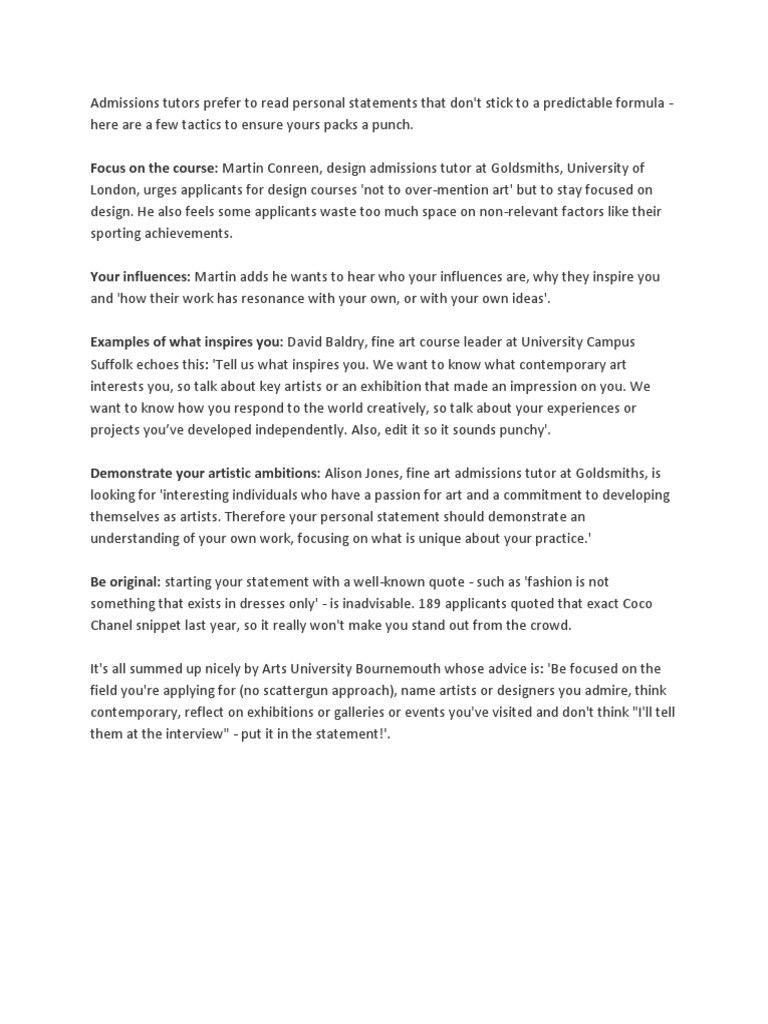 Personal Statements | Graphic Design | Physician