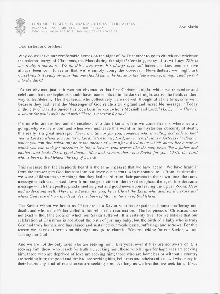 Ordine Dei Servi Di Maria - Curia Generalizia | PDF | Jesus | Religious ...