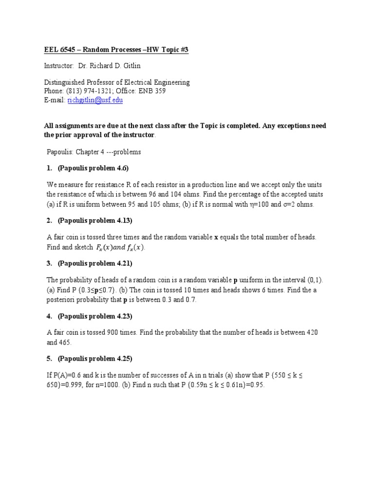 HW 3 | Download Free PDF | Probability Density Function | Random Variable