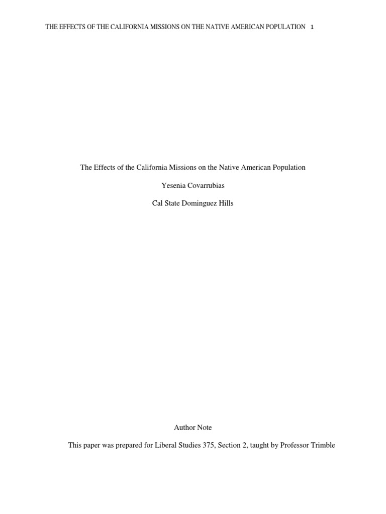 Impact of California Missions on Natives | PDF | Native Americans In ...
