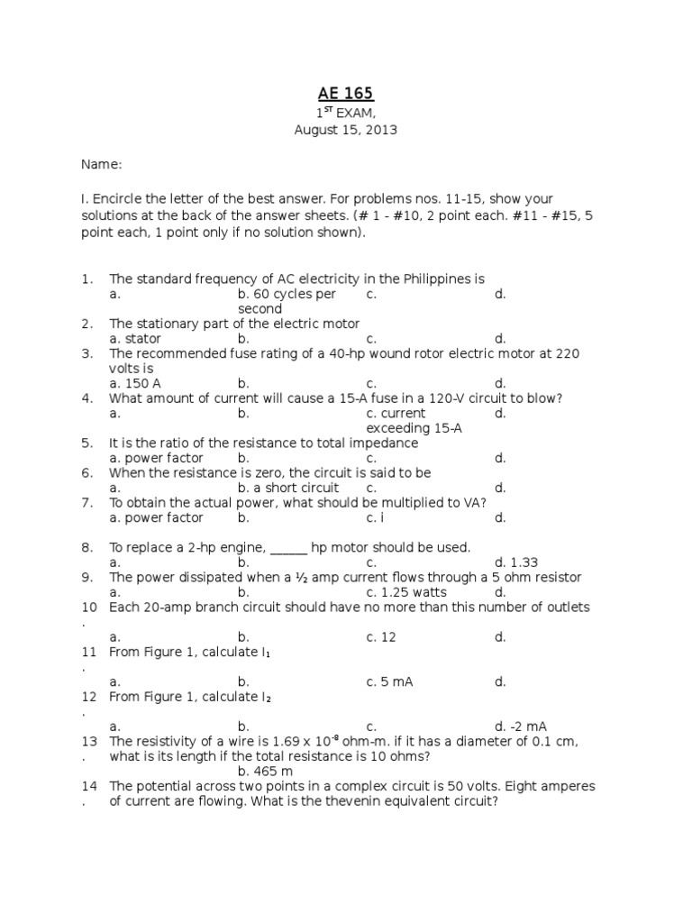 Ae 165 Answer Key | PDF | Technology & Engineering