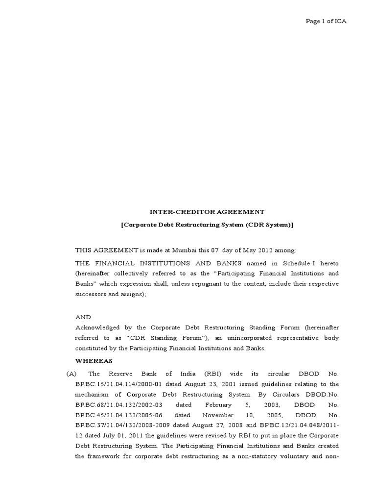 ICA Format | PDF | Loans | Reserve Bank Of India