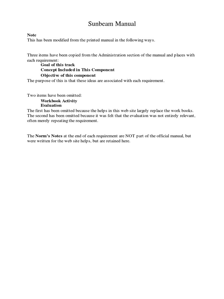 Sunbeam Adventurer Manual Overview | PDF | Jesus | Prayer