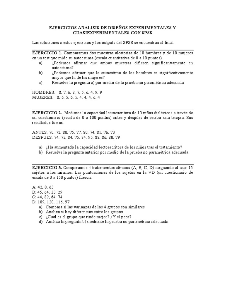 Ejercicios Con Spss | PDF