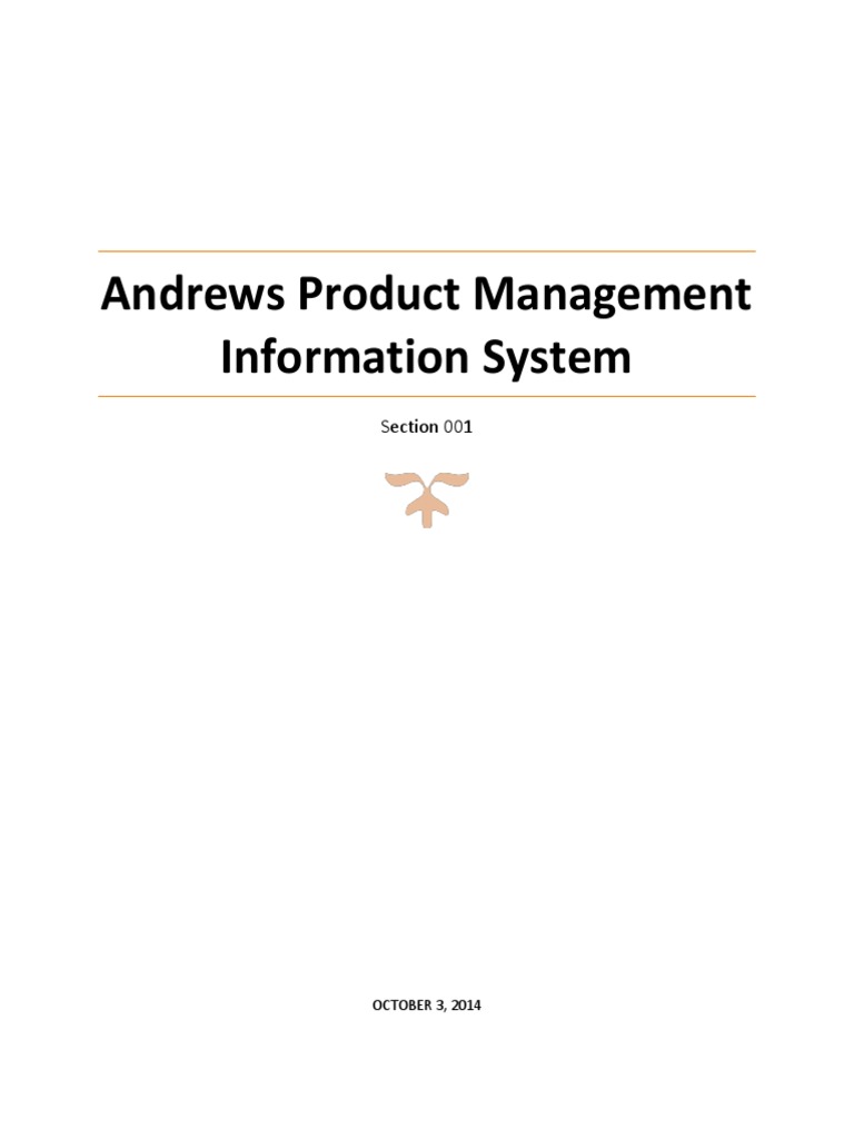 Andrews Product Management Information System | PDF | Business | Computing