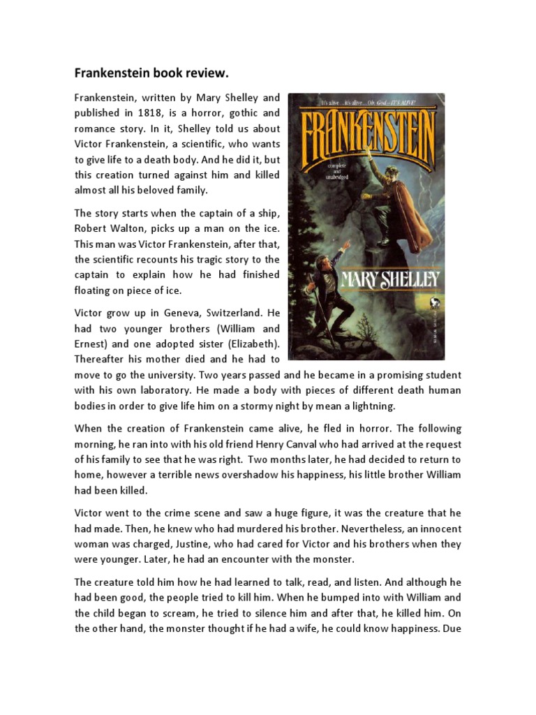 Frankenstein Book Review | PDF | Frankenstein