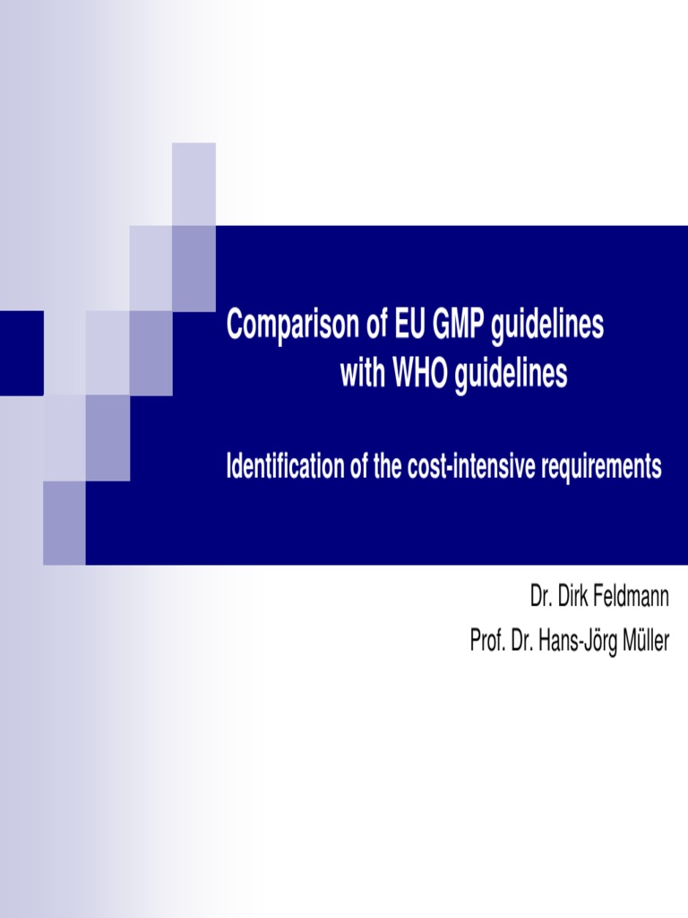 Giz2012 en Comparison of Eu GMP Guidelines With Who Guidelines PDF ...