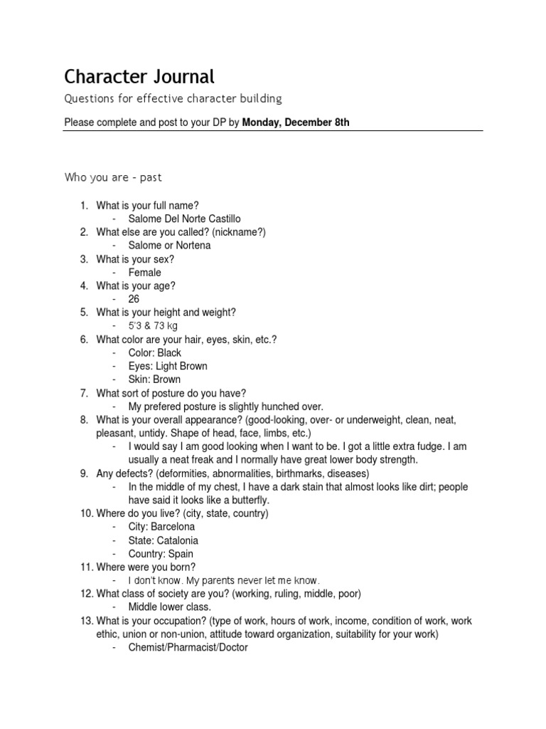 Character Building Journal Template | PDF | Self-Improvement | Wellness