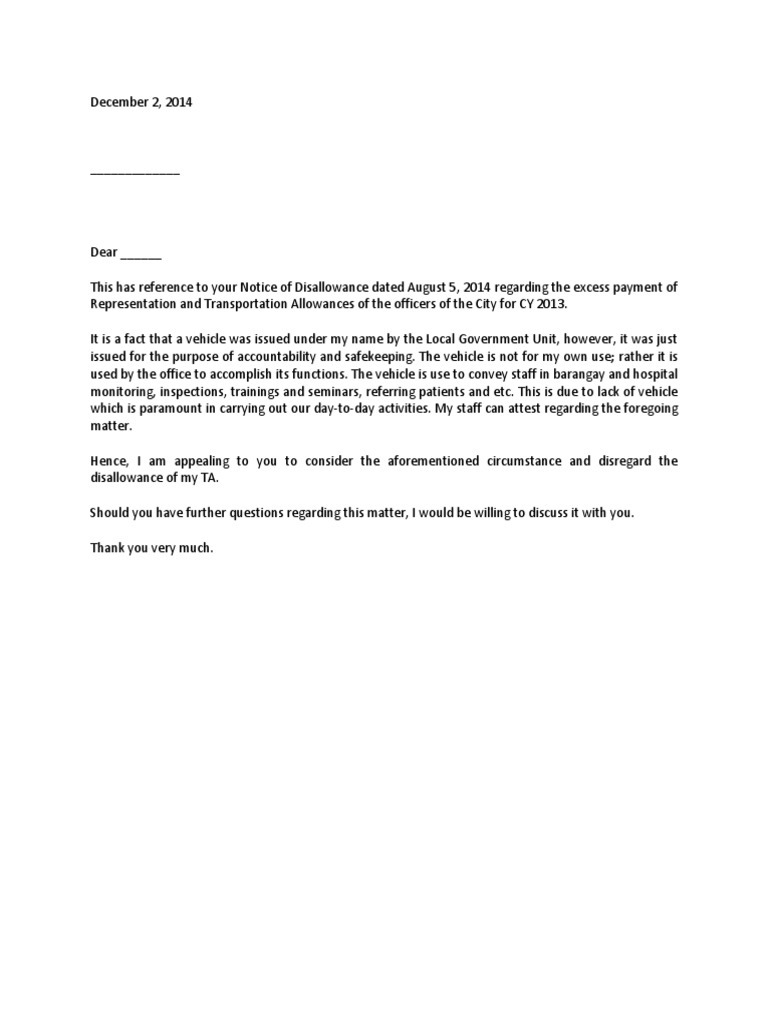 Answer Notice of Disallowance | PDF