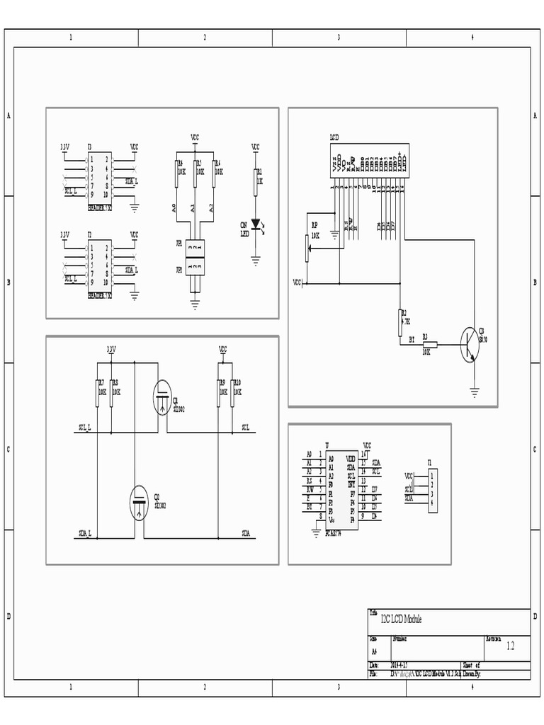 I2C LCD Module Schematic Diagram | PDF