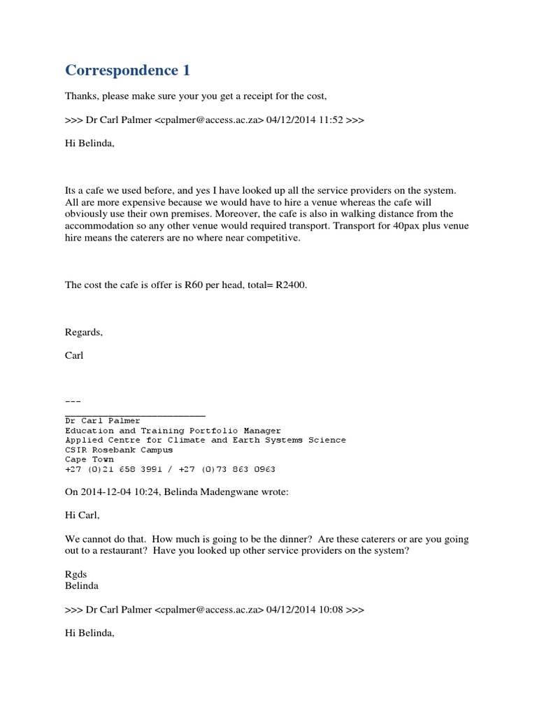 Correspondence 1 Ands 2 | PDF | Government | Business